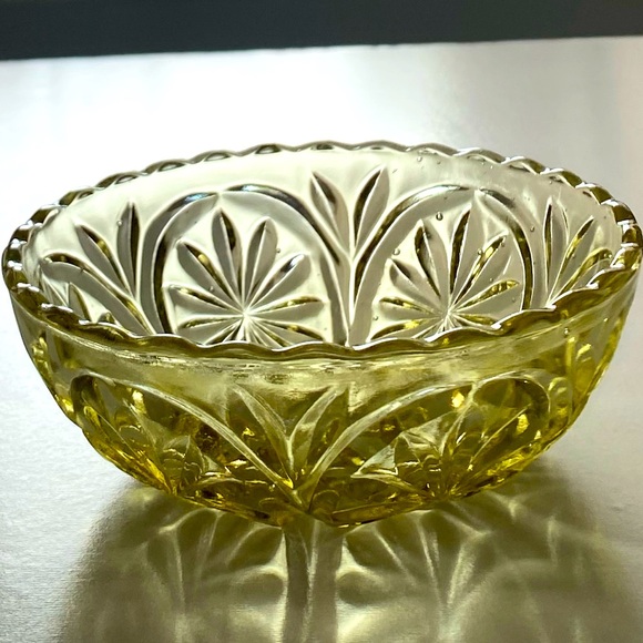 Vintage Yellow Glass Bowl